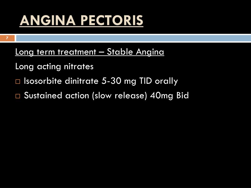 PPT - TREATMENT of CHRONIC STABLE ANGINA AND acute coronary syndrome ...