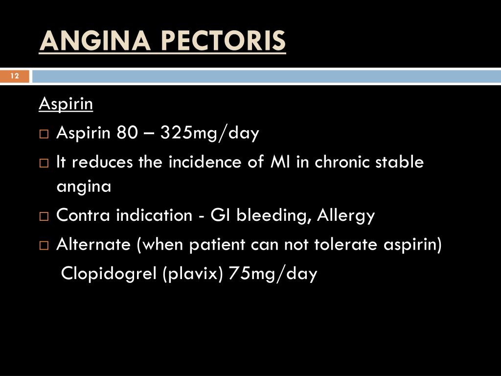 PPT - TREATMENT of CHRONIC STABLE ANGINA AND acute coronary syndrome ...