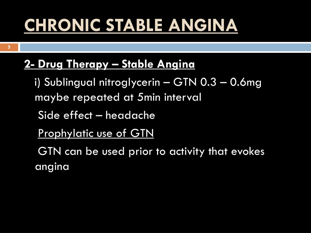 PPT - TREATMENT of CHRONIC STABLE ANGINA AND acute coronary syndrome ...