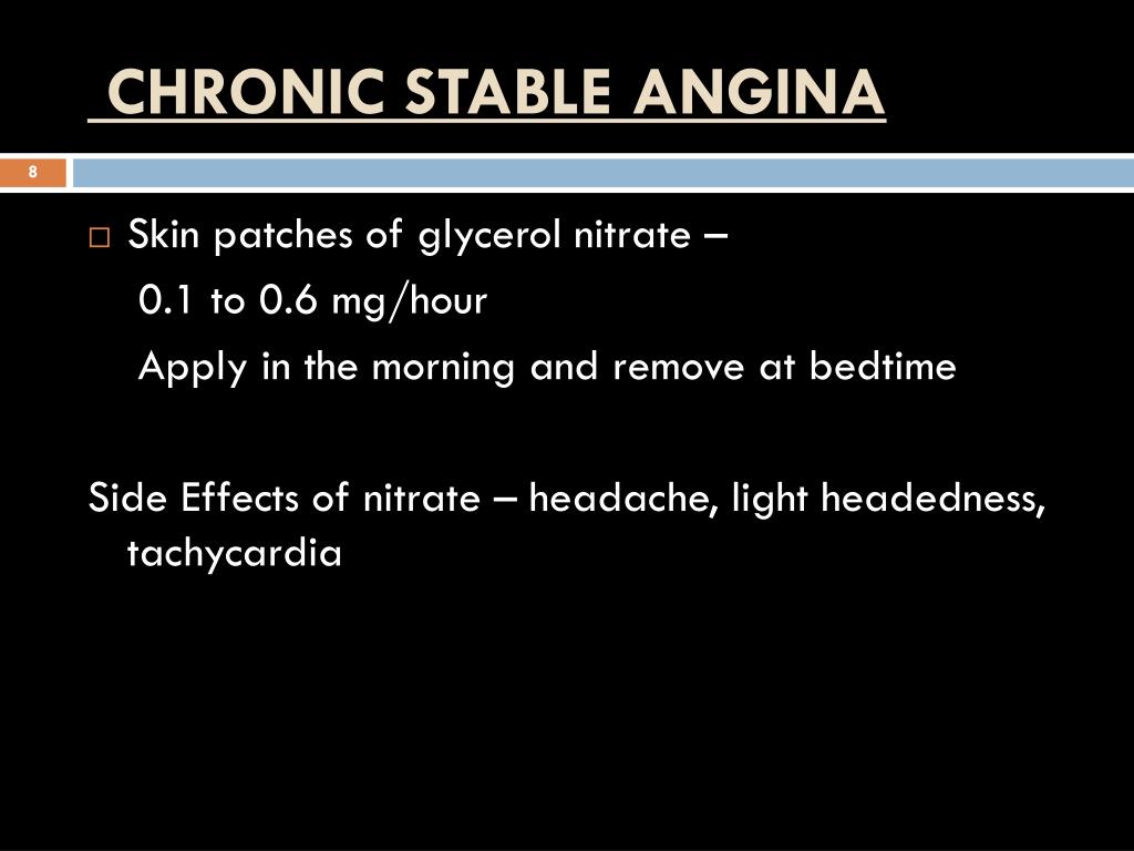 PPT - TREATMENT of CHRONIC STABLE ANGINA AND acute coronary syndrome ...