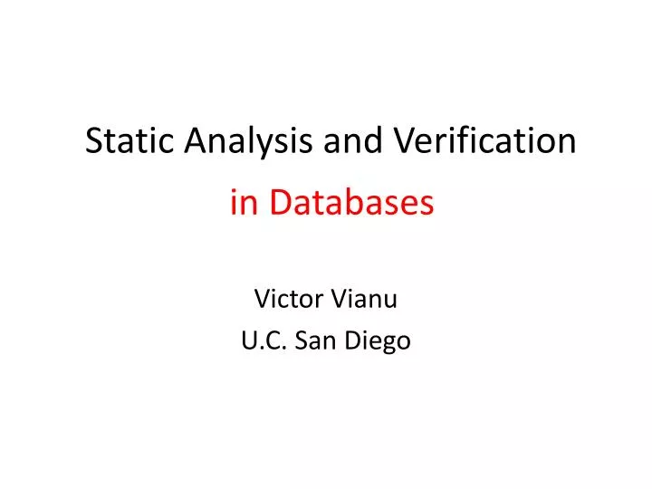 PPT - Static Analysis and Verification PowerPoint Presentation, free ... PPT - Static Analysis and Verification PowerPoint Presentation, free ...