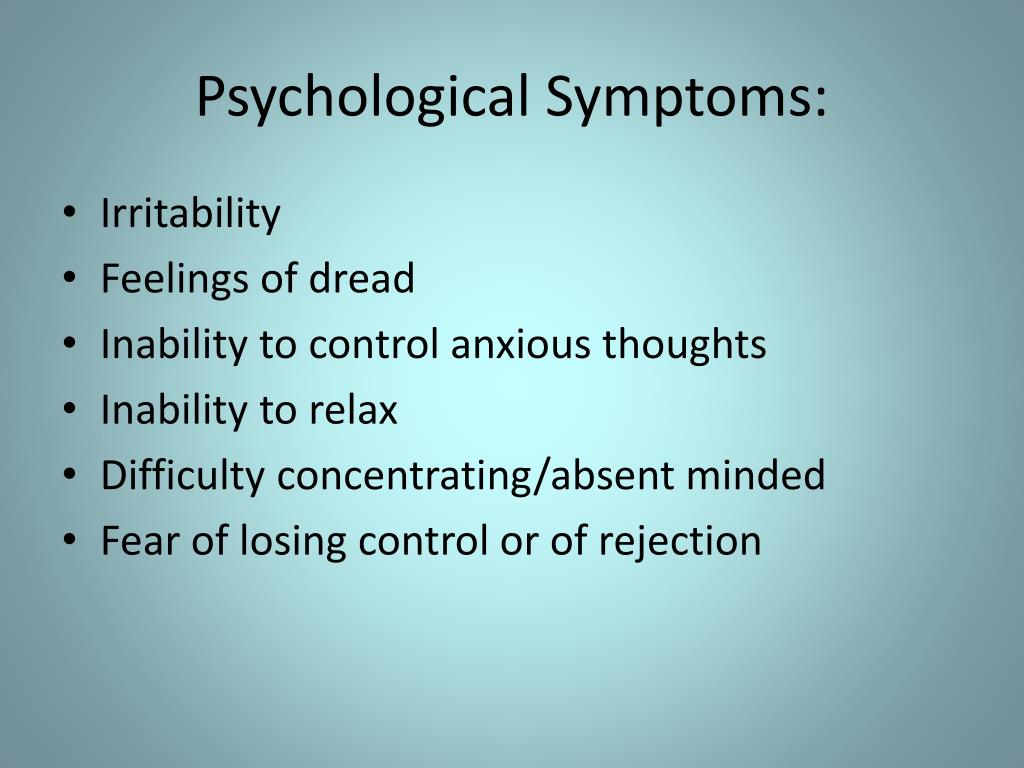 PPT - Symptoms of Generalized Anxiety Disorder PowerPoint Presentation ...