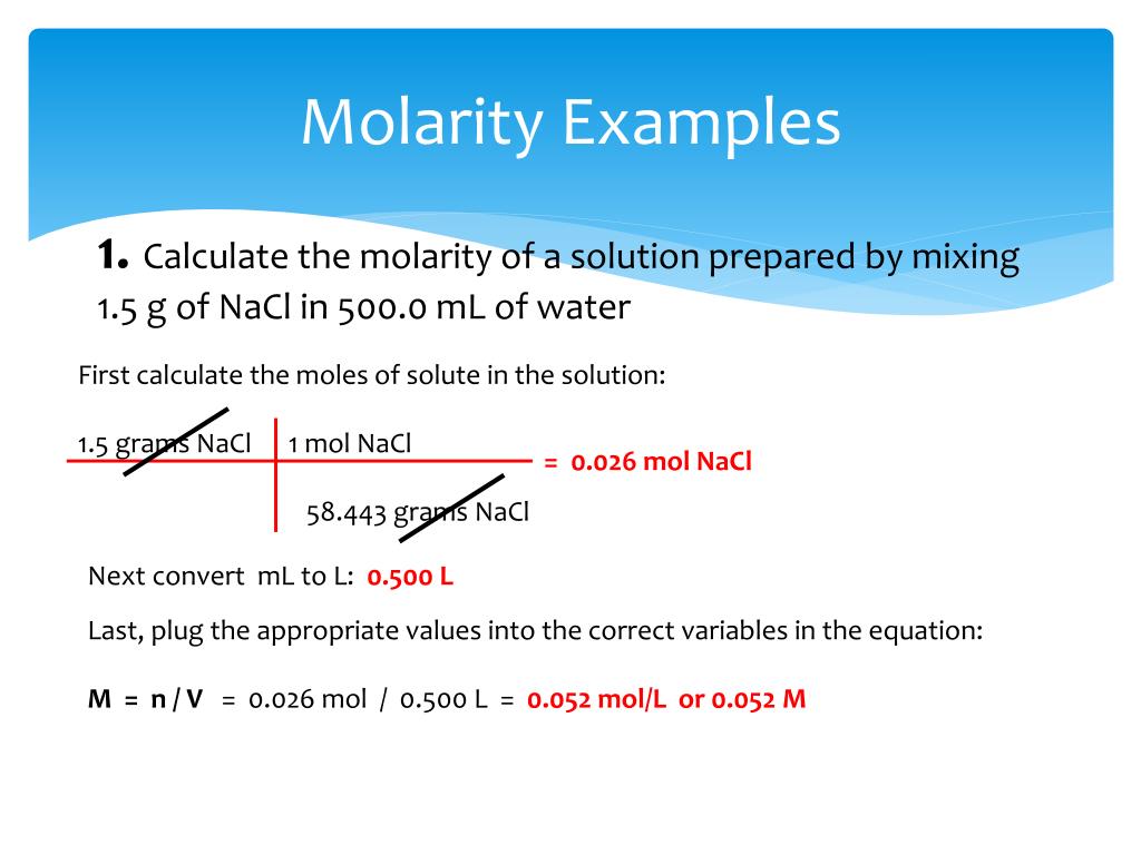 PPT Molarity And Dilutions PowerPoint Presentation Free Download