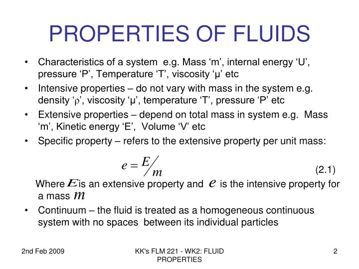 PPT - PROPERTIES OF FLUIDS PowerPoint Presentation - ID:2225586