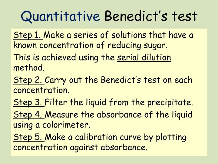 PPT - Testing carbohydrates. Quantitative Benedict’s Test PowerPoint ...