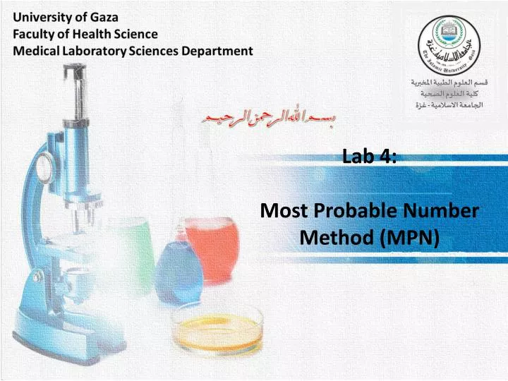 PPT - Lab 4 : Most Probable Number Method (MPN) PowerPoint Presentation ...