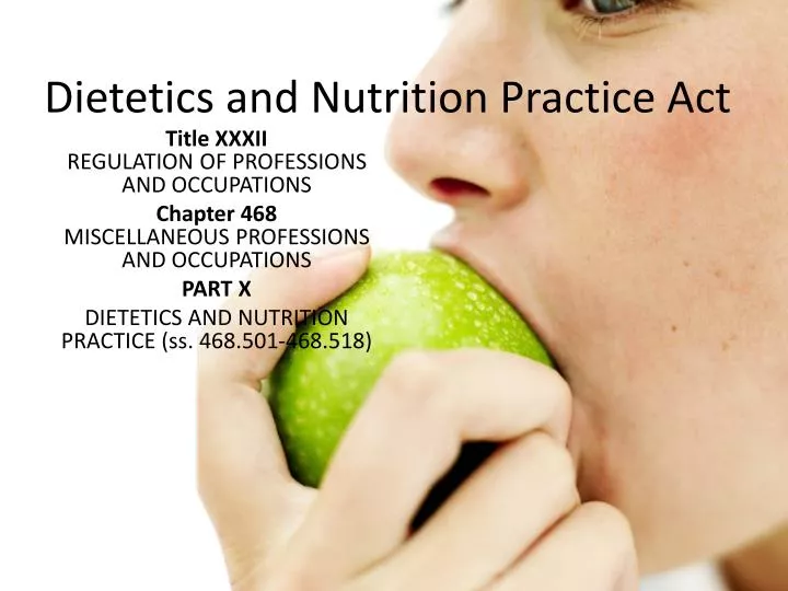 PPT - Dietetics and Nutrition Practice Act PowerPoint Presentation ...
