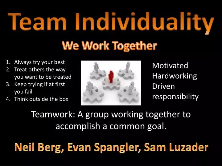 PPT - Team Individuality PowerPoint Presentation, free download - ID ...