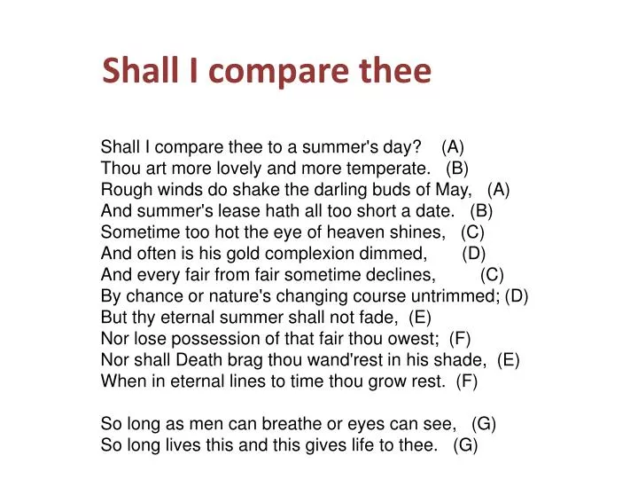 PPT - Shall I compare thee PowerPoint Presentation, free download - ID ...