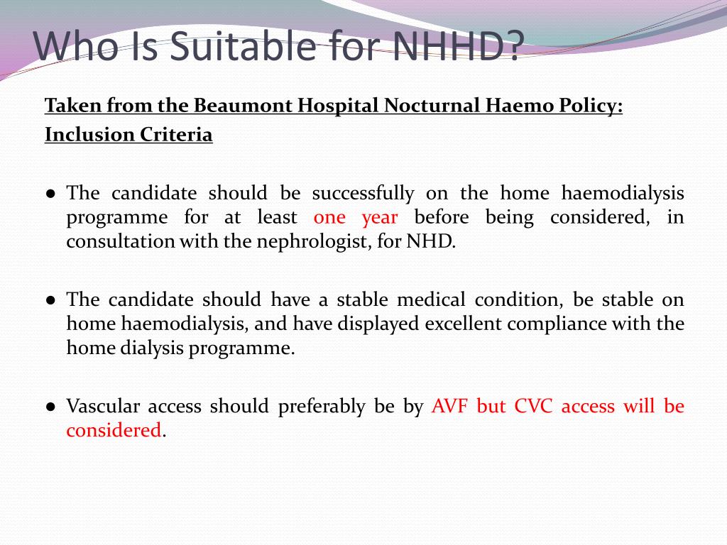 PPT - Nocturnal Home Haemodialysis PowerPoint Presentation, free ...