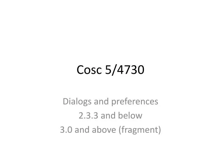 PPT - Cosc 5/4730 PowerPoint Presentation, free download - ID:2227544