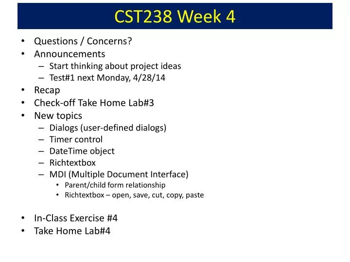 PPT - CST238 Week 4 PowerPoint Presentation, free download - ID:2227619