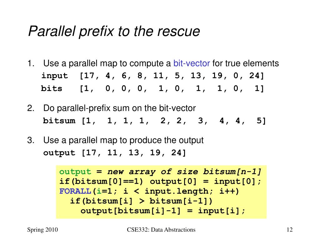 Ppt Cse332 Data Abstractions Lecture 20 Parallel Prefix And Parallel Sorting Powerpoint