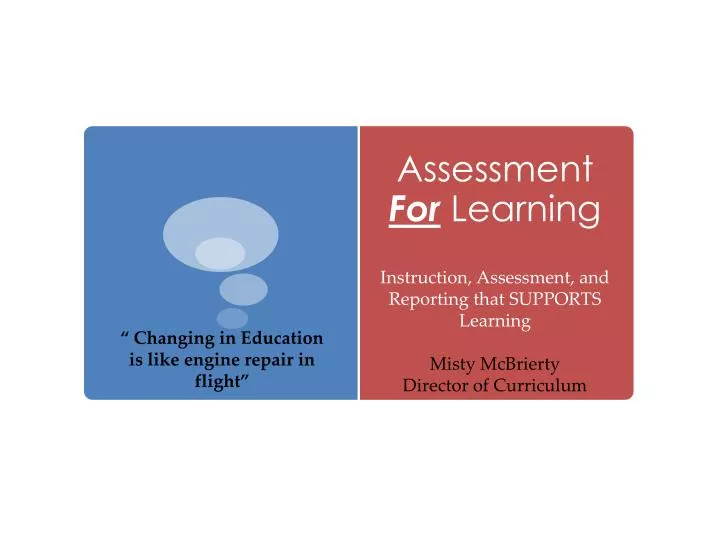 Assessment For Learning