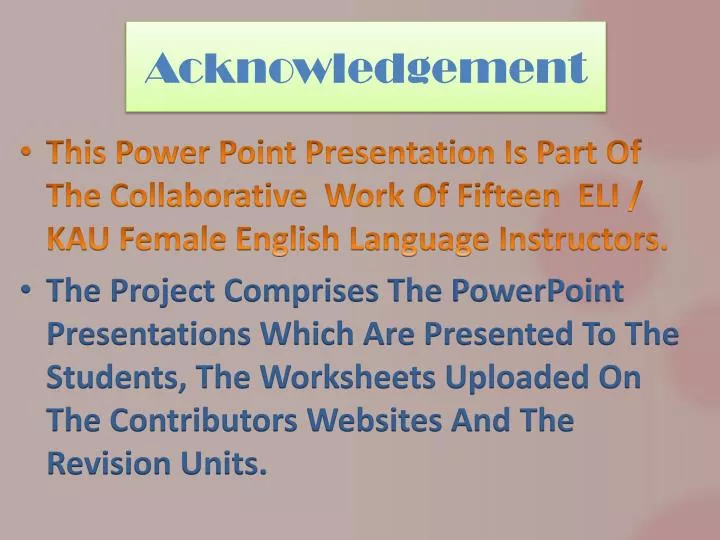 PPT - Acknowledgement PowerPoint Presentation, free download - ID:2229440