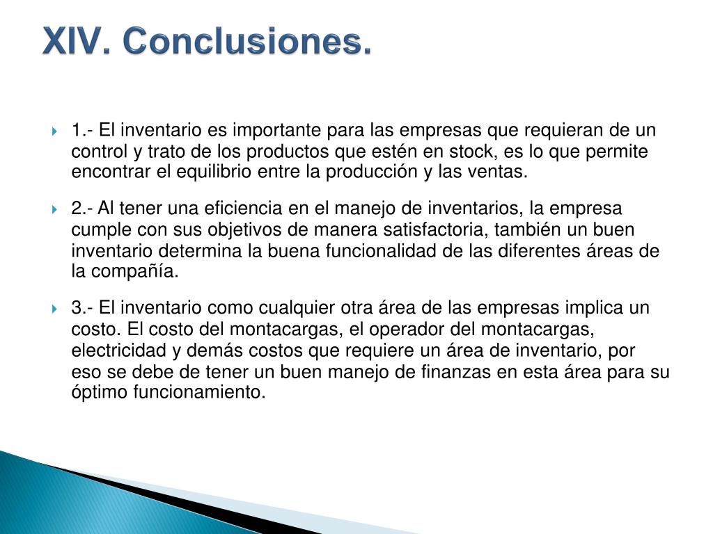 PPT - Indice I. Inventario II. Ventajas del inventario III. Desventajas ...