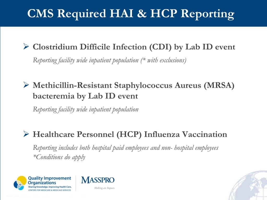 PPT - NHSN Reporting of CMS Required HAI & HCP Measures Acute Care ...
