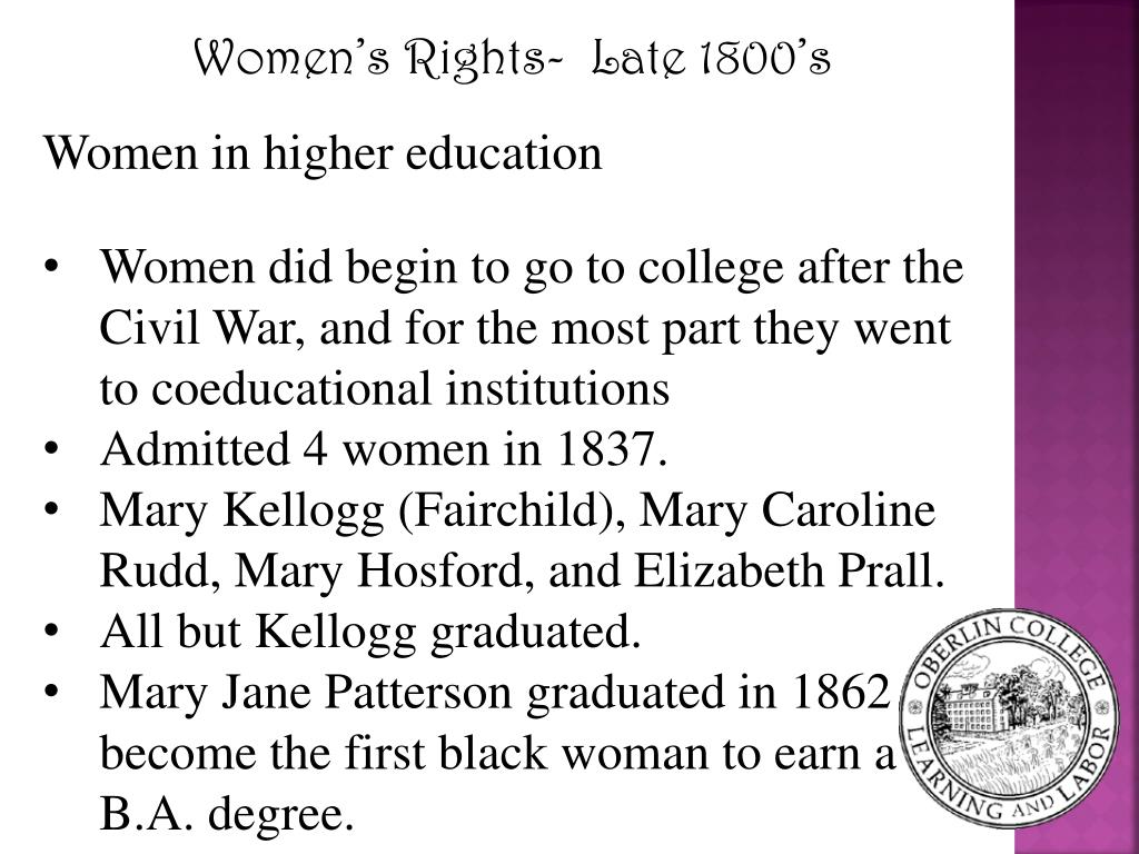 PPT - Women’s Rights- Late 1800’s PowerPoint Presentation, free ...