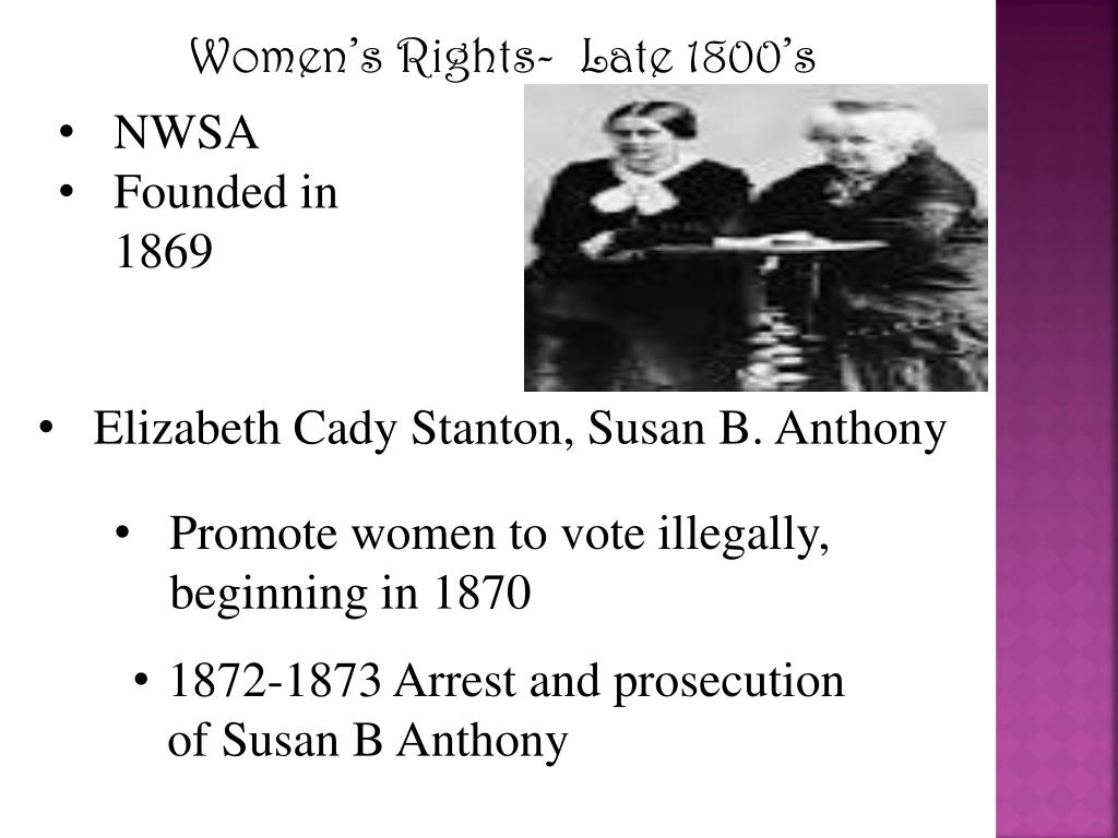 PPT - Women’s Rights- Late 1800’s PowerPoint Presentation, free ...