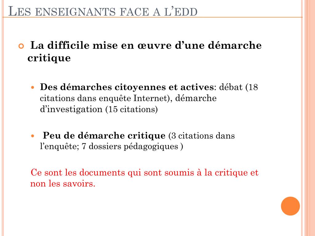 PPT - regard réflexif sur les pratiques des enseignants en éducation au ...