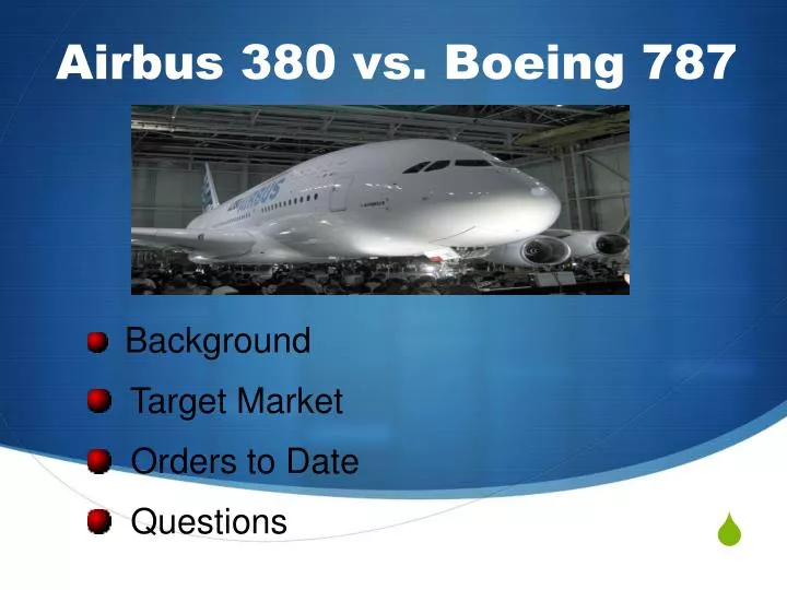 PPT - Airbus 380 vs. Boeing 787 PowerPoint Presentation, free download ...