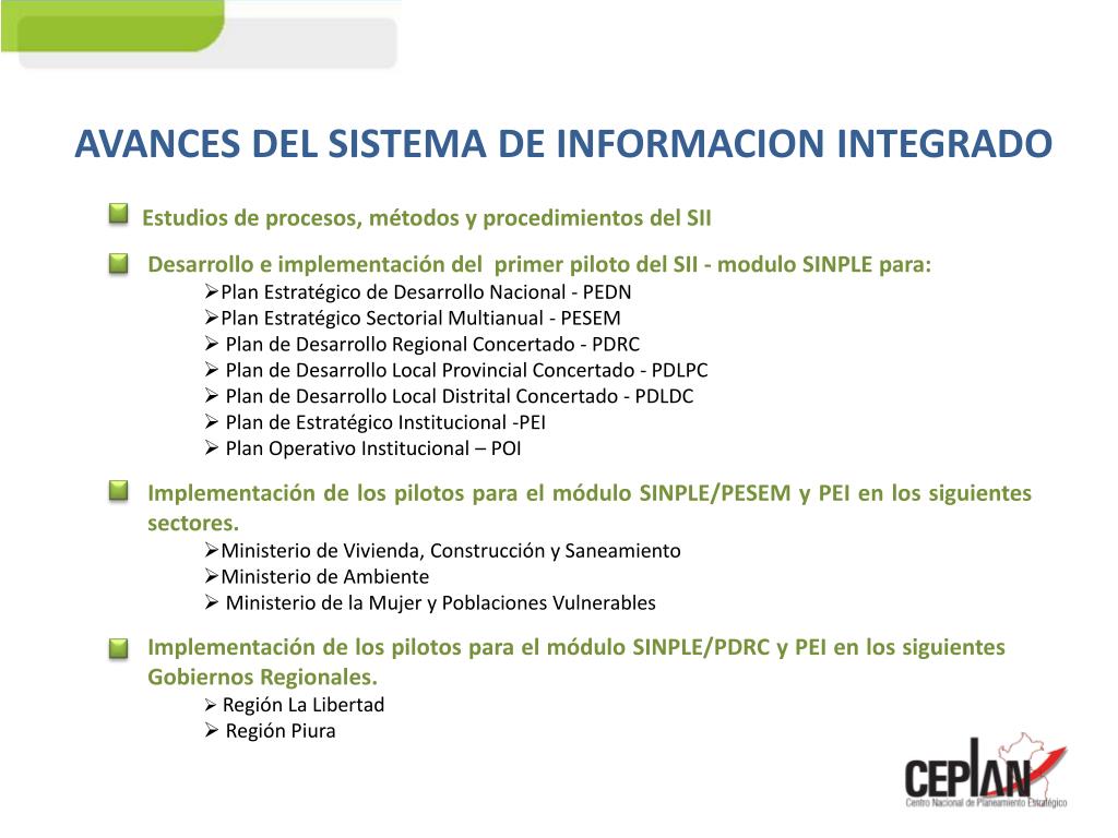 PPT - SISTEMA DE INFORMACION INTEGRADO - SII DIRECCION NACIONAL DE ...