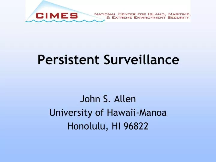 PPT - Persistent Surveillance PowerPoint Presentation, free download ...