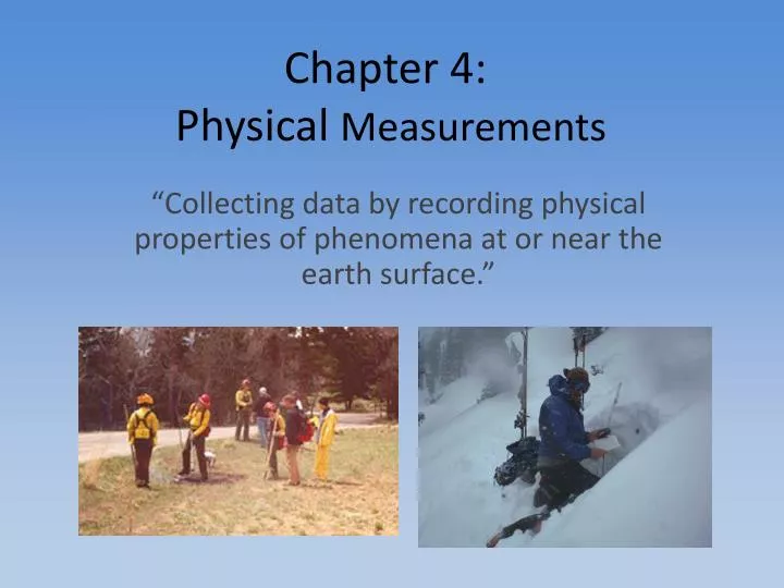 PPT - Chapter 4: Physical Measurements PowerPoint Presentation, free ...