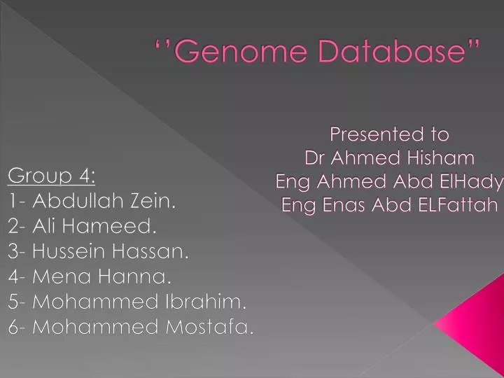 PPT - ‘’Genome Database” PowerPoint Presentation, free download - ID ...