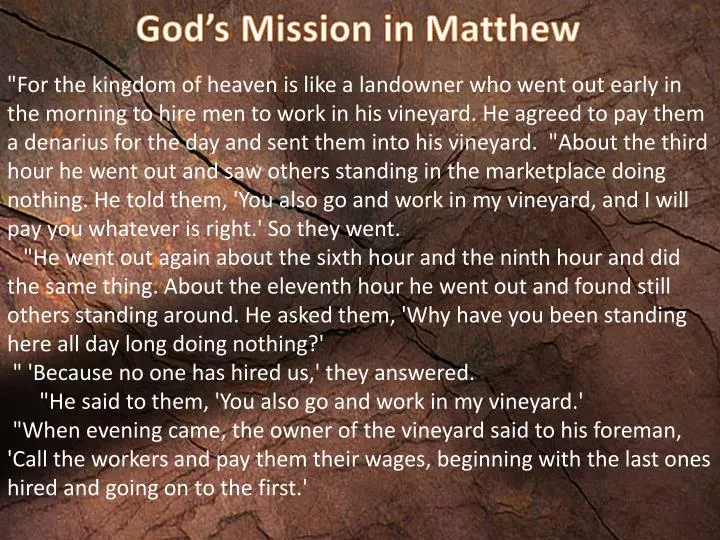PPT - God’s Mission in Matthew PowerPoint Presentation, free download ...