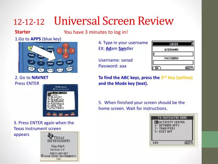 PPT - 12-12-12 Universal Screen Review PowerPoint Presentation, free ...