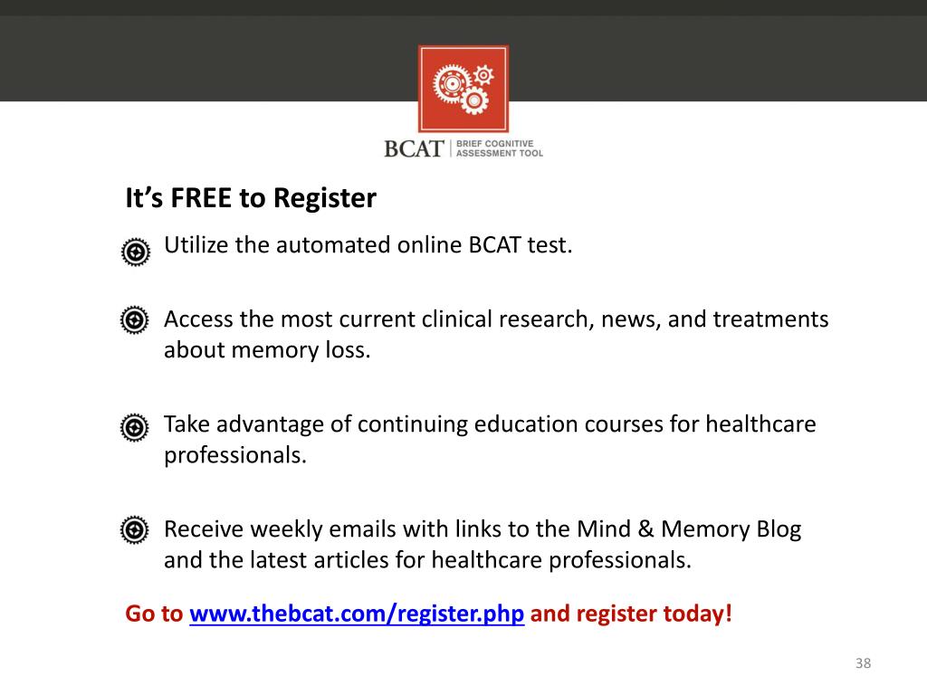PPT - Brief Cognitive Assessment Tool ( BCAT®) Training Program ...