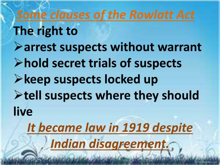 PPT - Rowlatt Act 1919 and Amritsar Massacre PowerPoint Presentation ...