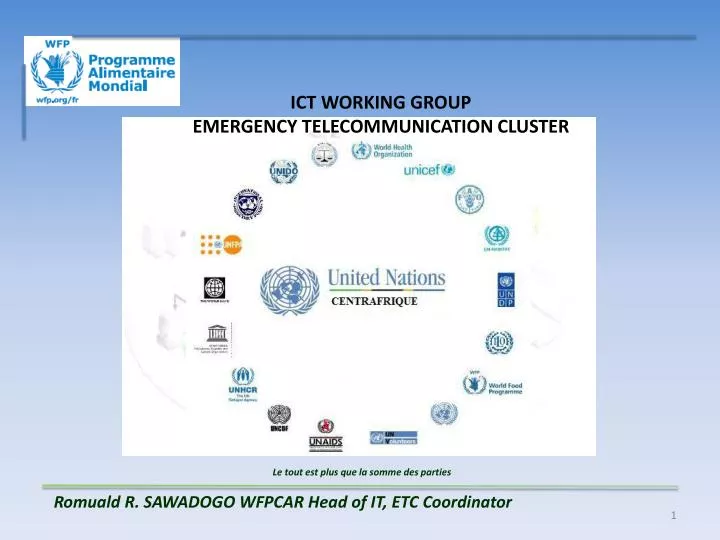 PPT - ICT WORKING GROUP EMERGENCY TELECOMMUNICATION CLUSTER PowerPoint ...