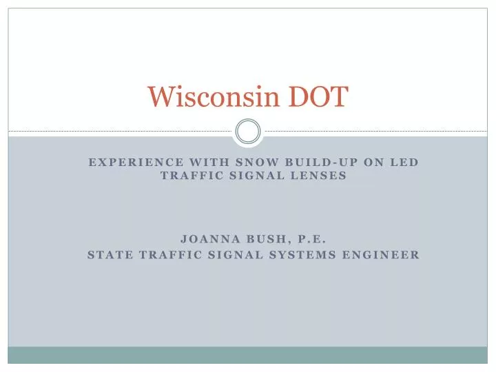 PPT - Wisconsin DOT PowerPoint Presentation, free download - ID:2235298