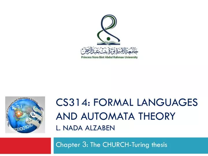 PPT - Chapter 3 : The CHURCH-Turing thesis PowerPoint Presentation ...
