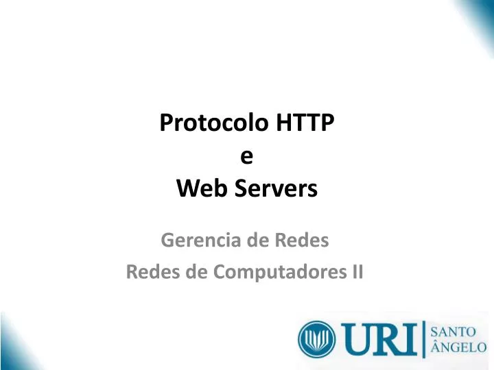 PPT - Protocolo HTTP e Web Servers PowerPoint Presentation, free ...