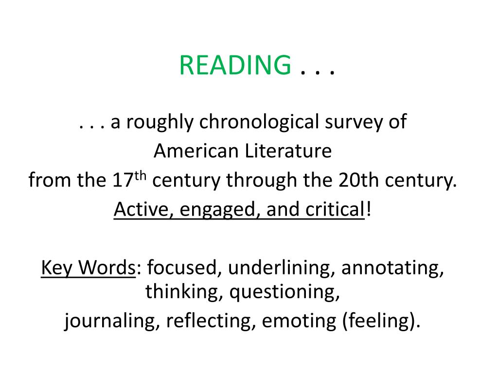 PPT - Survey of AMERICAN Literature (Senior English) PowerPoint ...