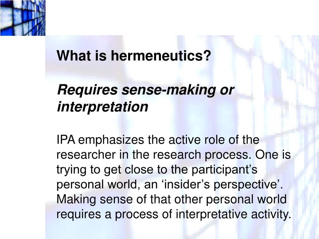PPT - Interpretative Phenomenological Analysis (IPA) Smith & Osborn ... PPT - Interpretative Phenomenological Analysis (IPA) Smith & Osborn ...