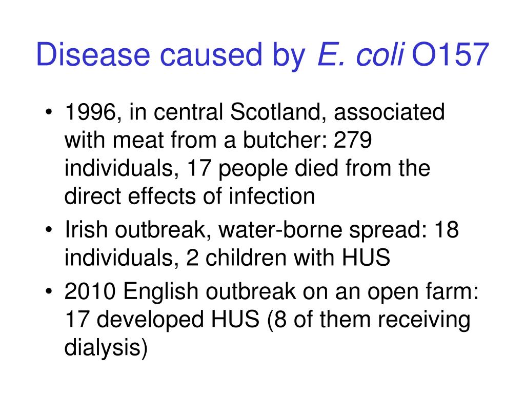 PPT - Escherichia coli O157 Pennington H. (2010) The Lancet 376 (9750 ...