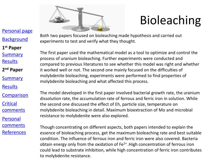PPT - Bioleaching PowerPoint Presentation - ID:2239029