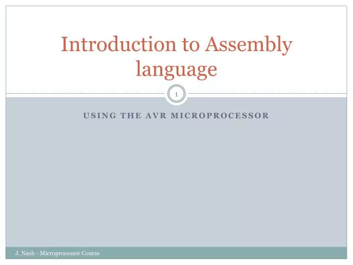 PPT - Introduction to Assembly language PowerPoint Presentation, free ...