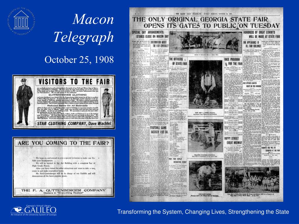 PPT - The Georgia State Fair Macon, 1886-1960 Ed Johnson PowerPoint ...