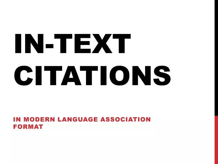 PPT - In-TEXT CItations PowerPoint Presentation, free download - ID:2240998