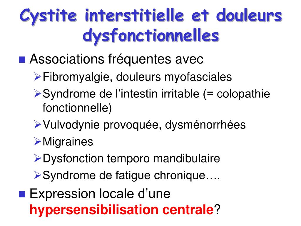 Ppt Syndrome Douloureux Vésical Cystite Interstitielle Powerpoint