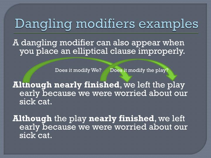 PPT - Misplaced and Dangling Modifiers PowerPoint Presentation - ID:2241648