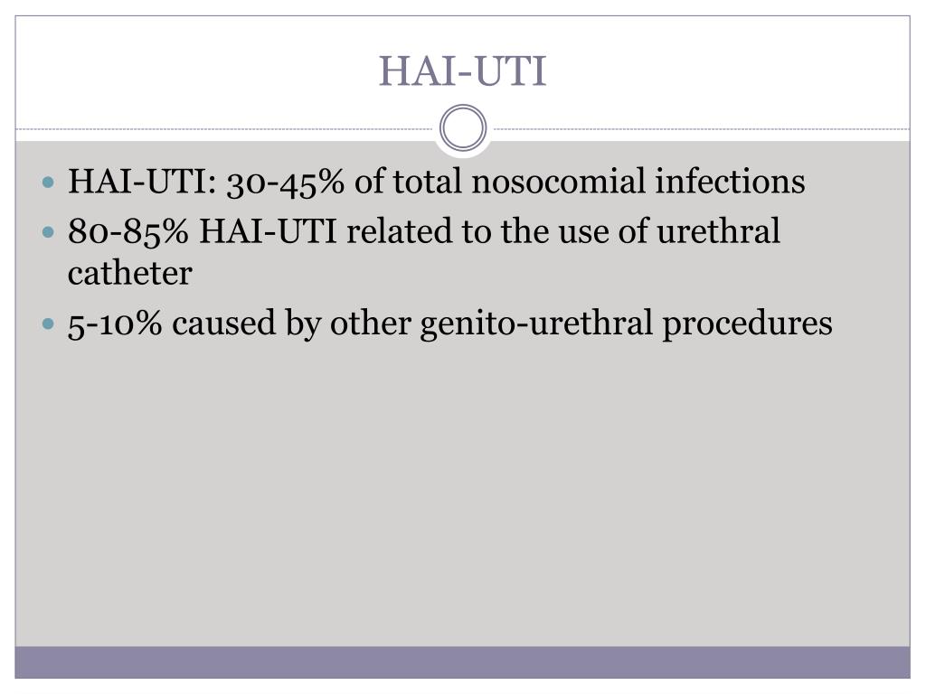PPT - Healthcare Associated Urinary Tract Infection Epidemiology And ...