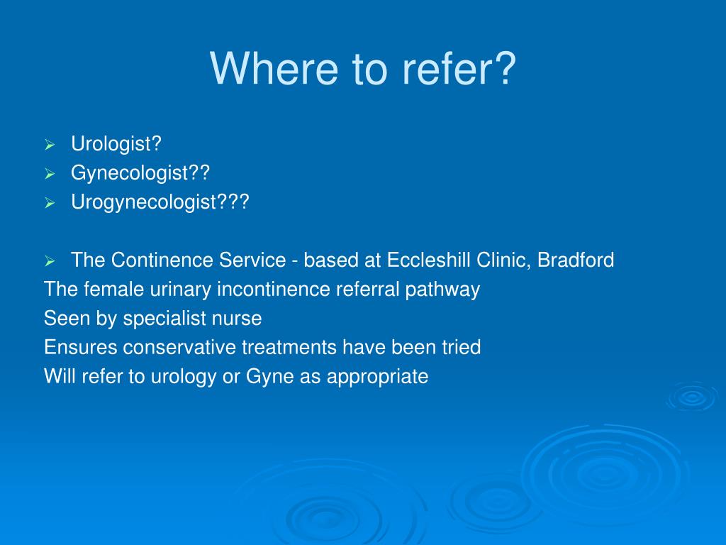 PPT - Urinary incontinence in women NICE guideline - CG171 by Karen ...