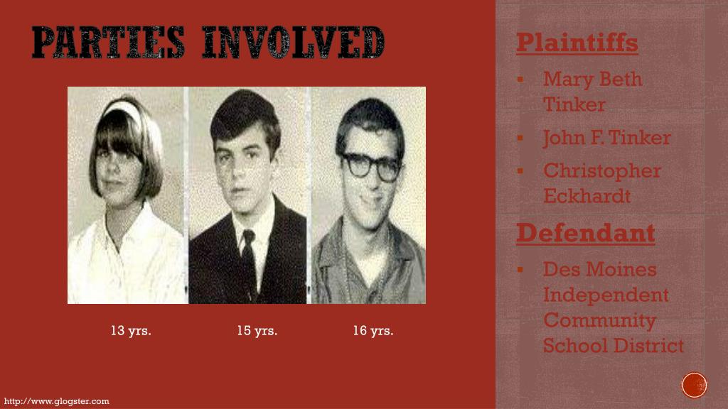 PPT - TINKER VS. DES MOINES INDEPENDENT SCHOOL District, 393 U.S. 503 ...