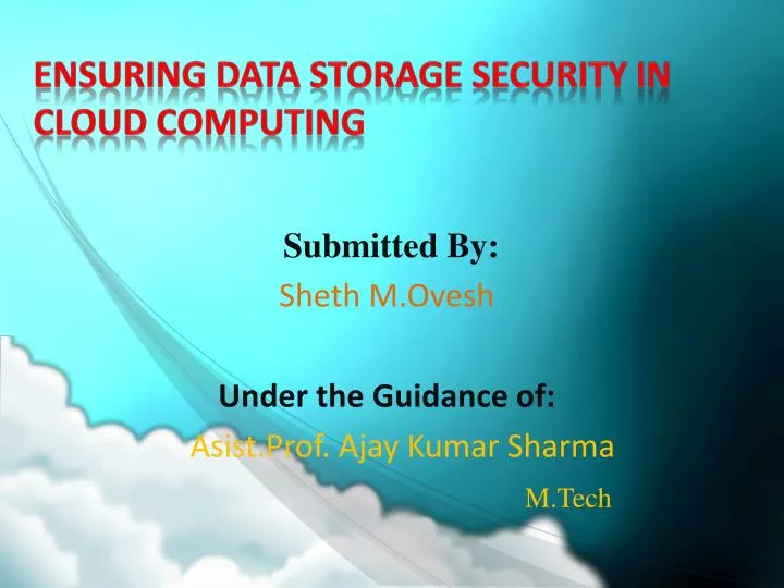 Ppt Ensuring Data Storage Security In Cloud Computing Powerpoint